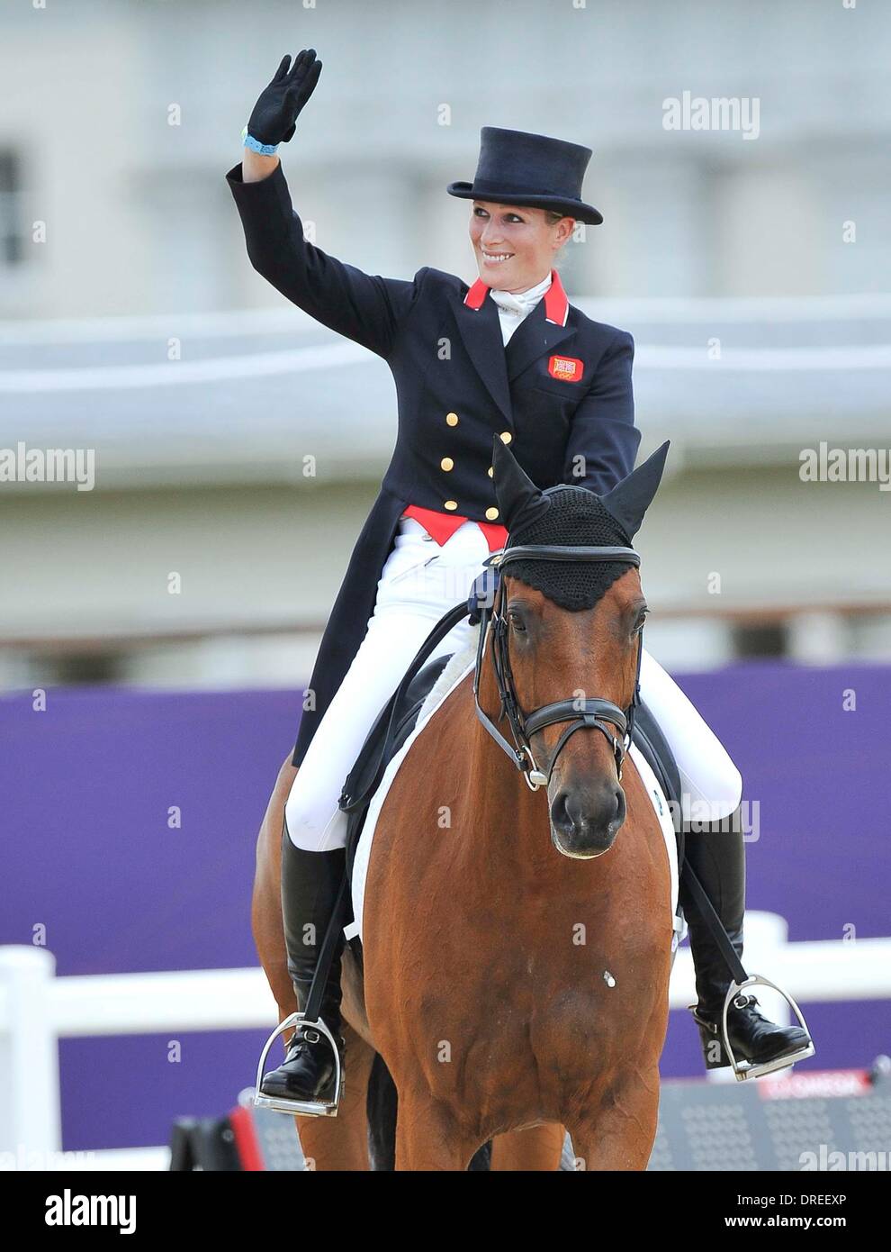 Zara Phillips of Great Britain on High Kingdom competes in the Dressage ...