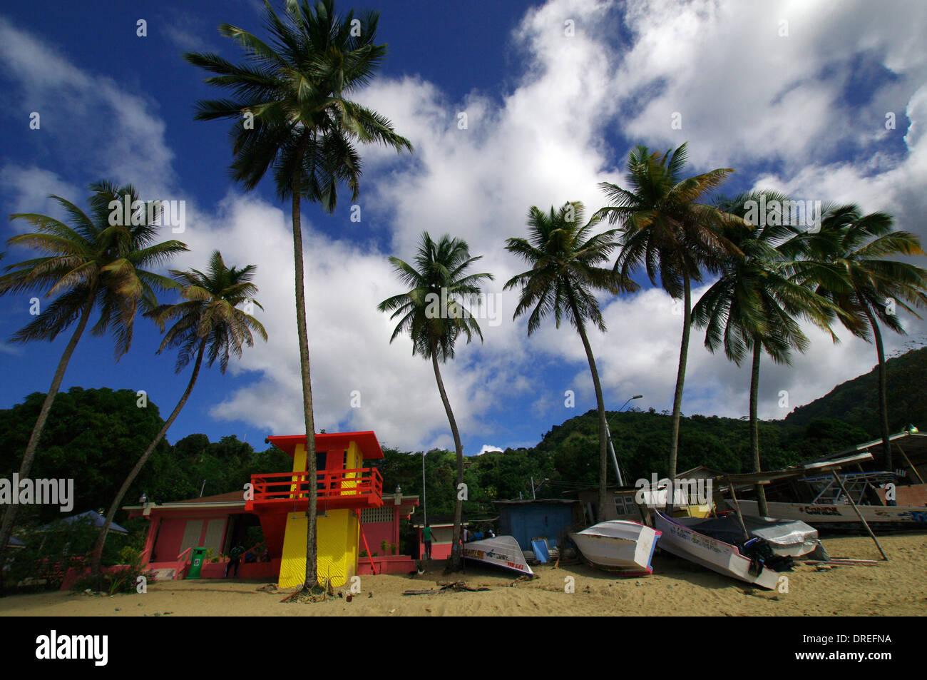Picturesque beach in Castara, Tobago Stock Photo - Alamy