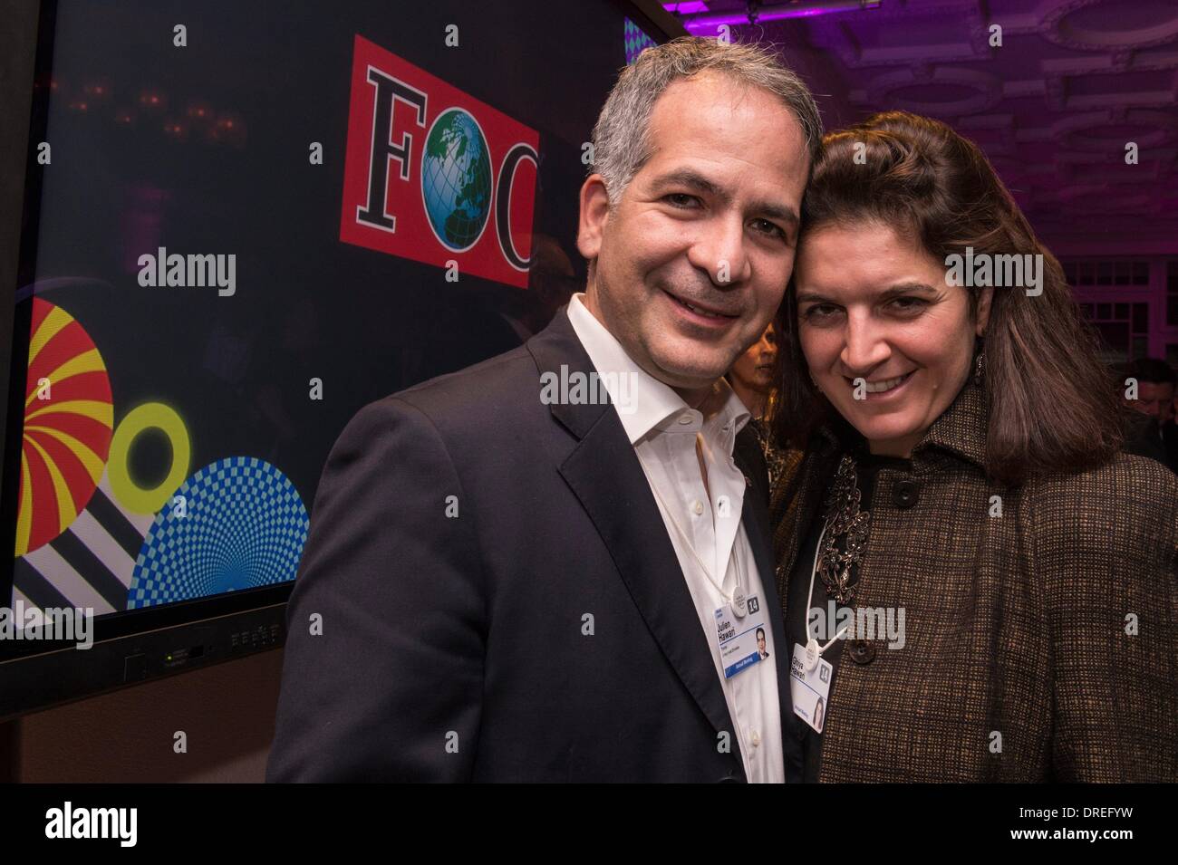 Davos, Switzerland. 22nd Jan, 2014. (l-r) Julien Hawari, Ghiya Hawari ...