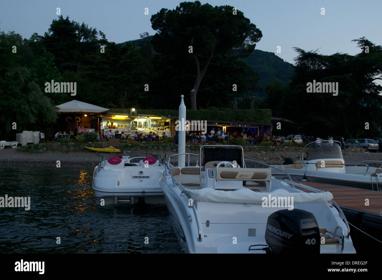 Bellagio, Lake Como,Lago di Como,beach bar,night Stock Photo - Alamy