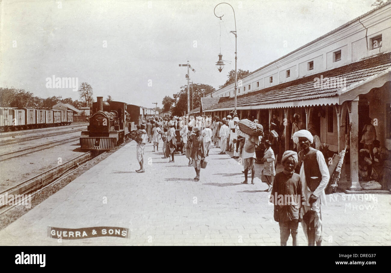 India - Railway Station at Mhow Stock Photo - Alamy