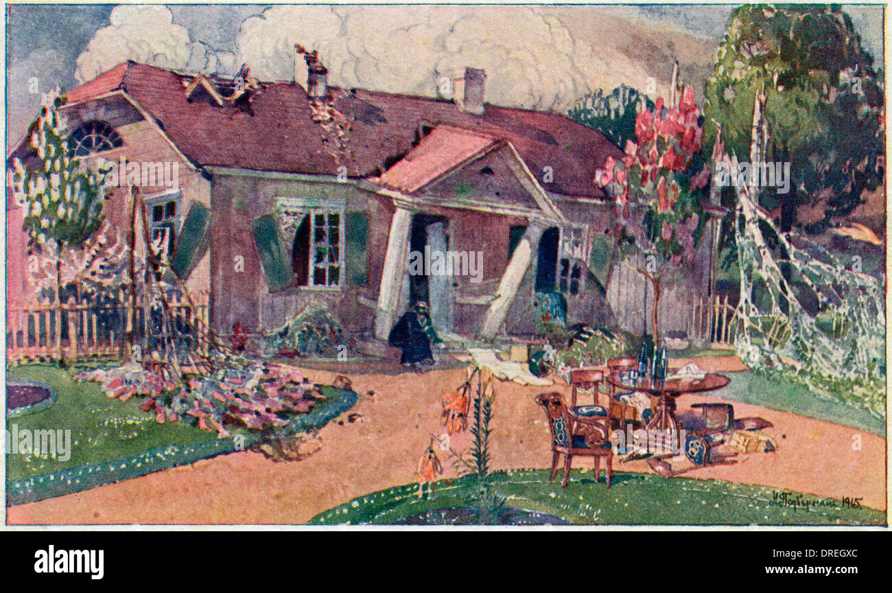 Collapsing house with furniture outside, Russia Stock Photo - Alamy