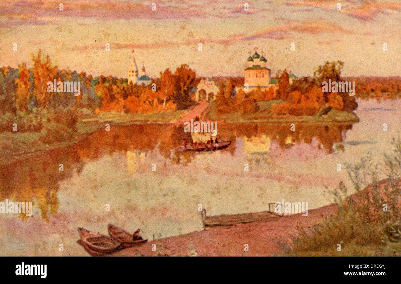 River scene painting hi-res stock photography and images - Alamy