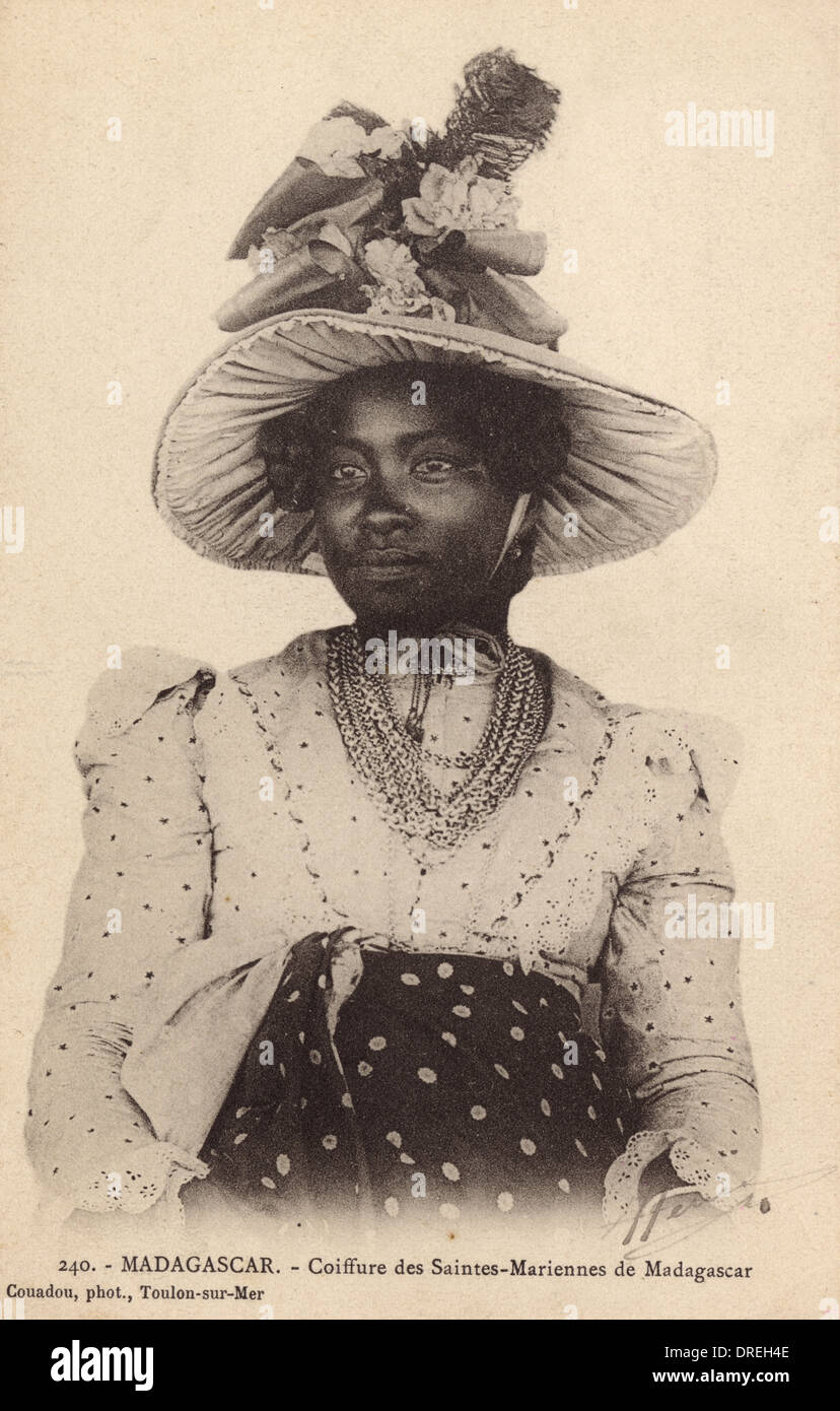 Madagascar - St Mary Island - Lady in finest clothes Stock Photo - Alamy