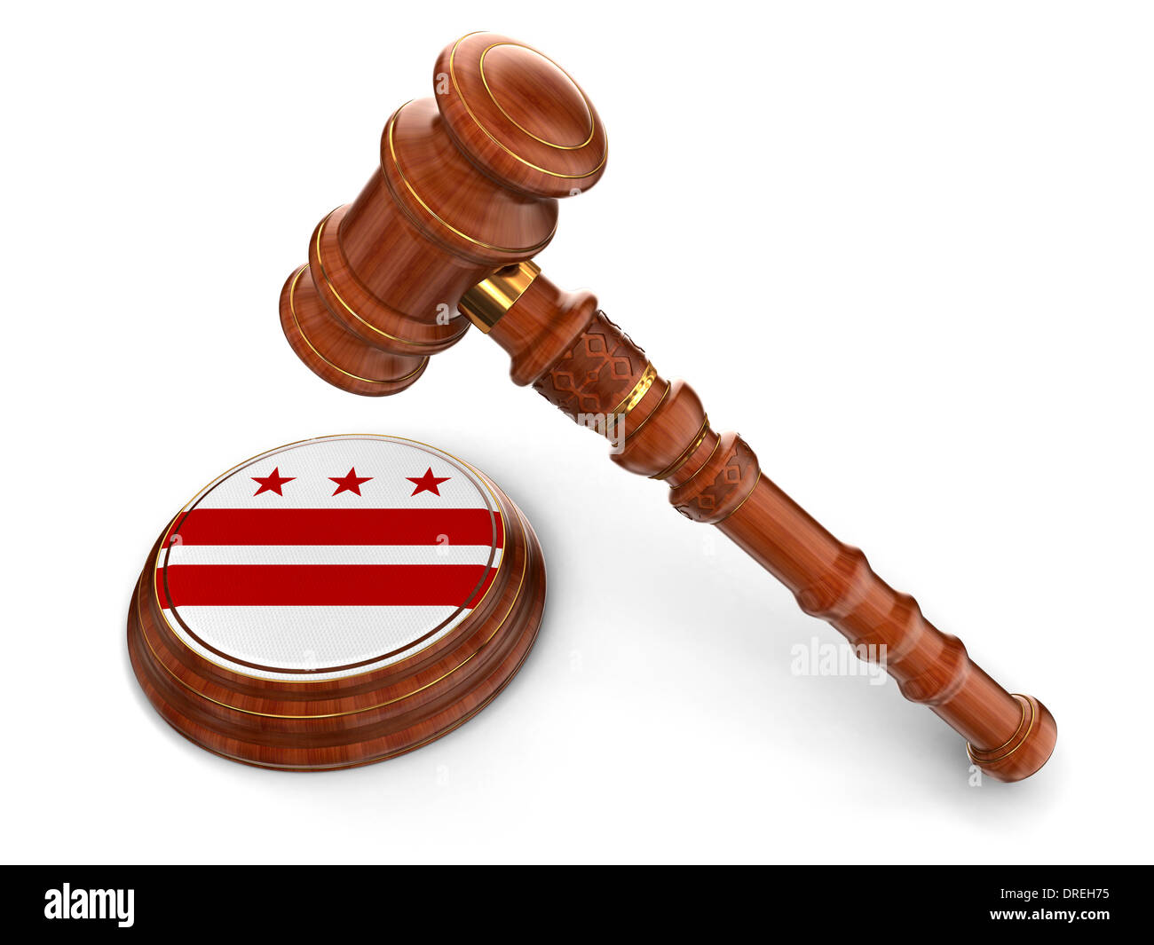 Wooden Mallet and flag Of Washington D.C. (clipping path included Stock ...