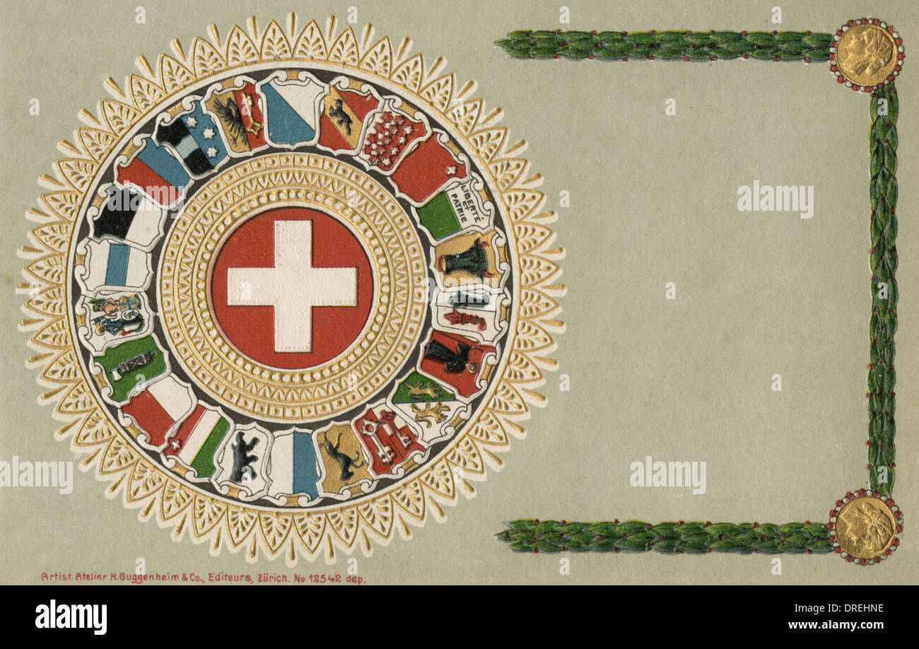 The Swiss Canton Shields Stock Photo - Alamy