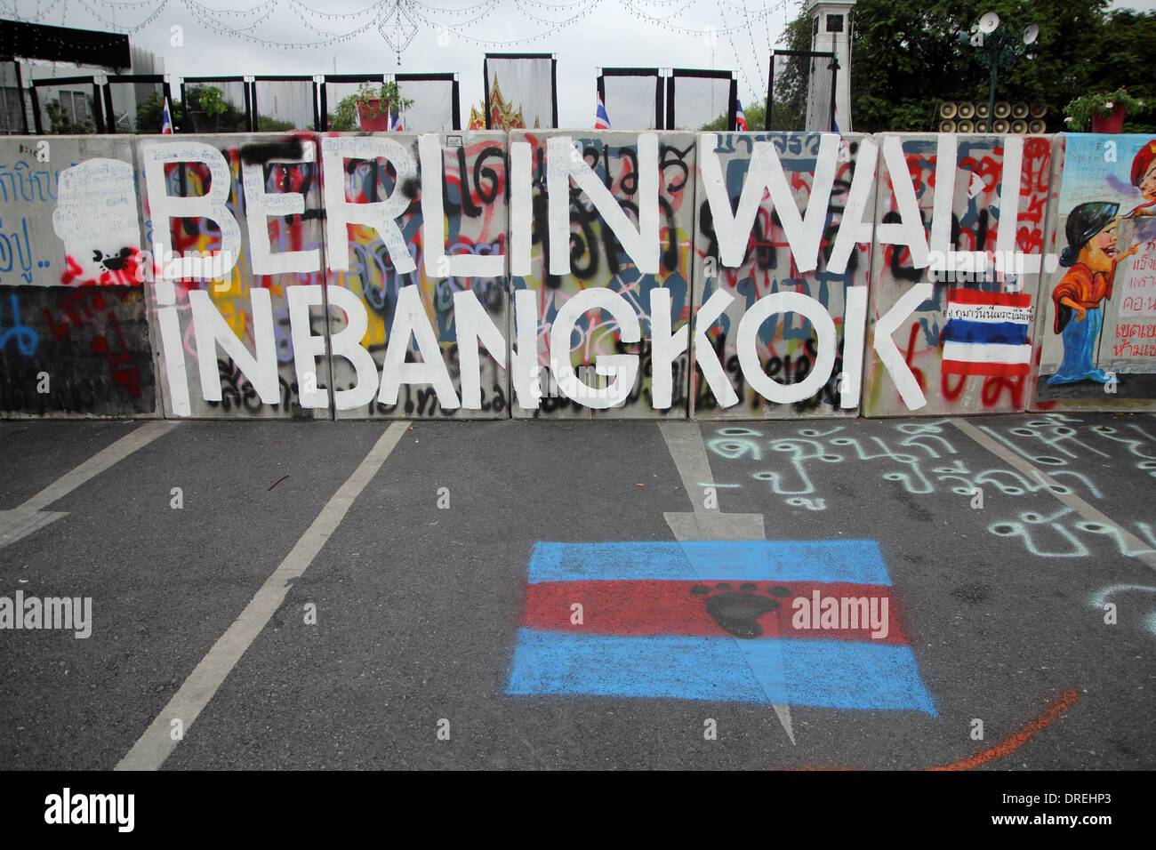 Political protest graffiti in bangkok hi-res stock photography and ...