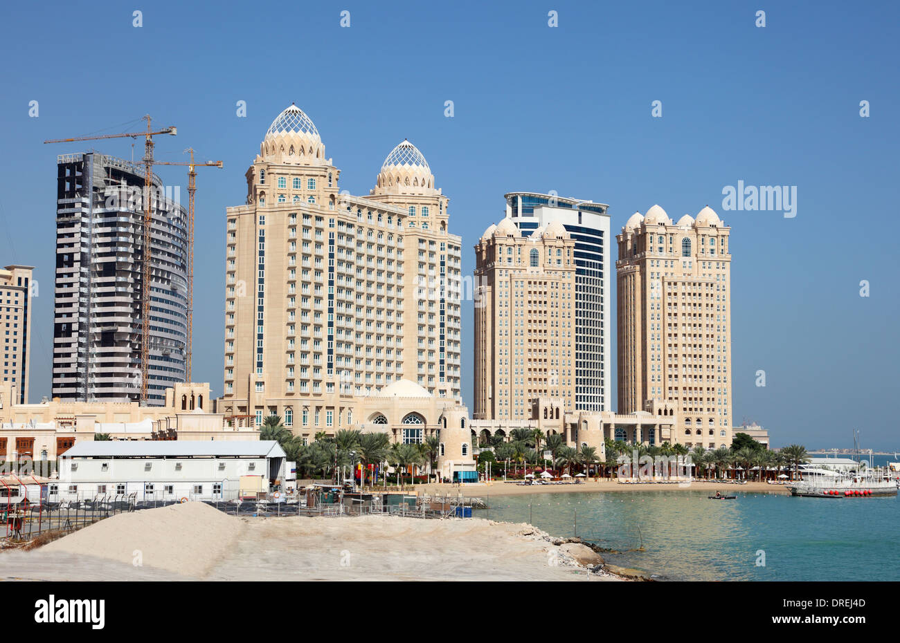 Waterfront buildings in Doha, Qatar, Middle East Stock Photo - Alamy