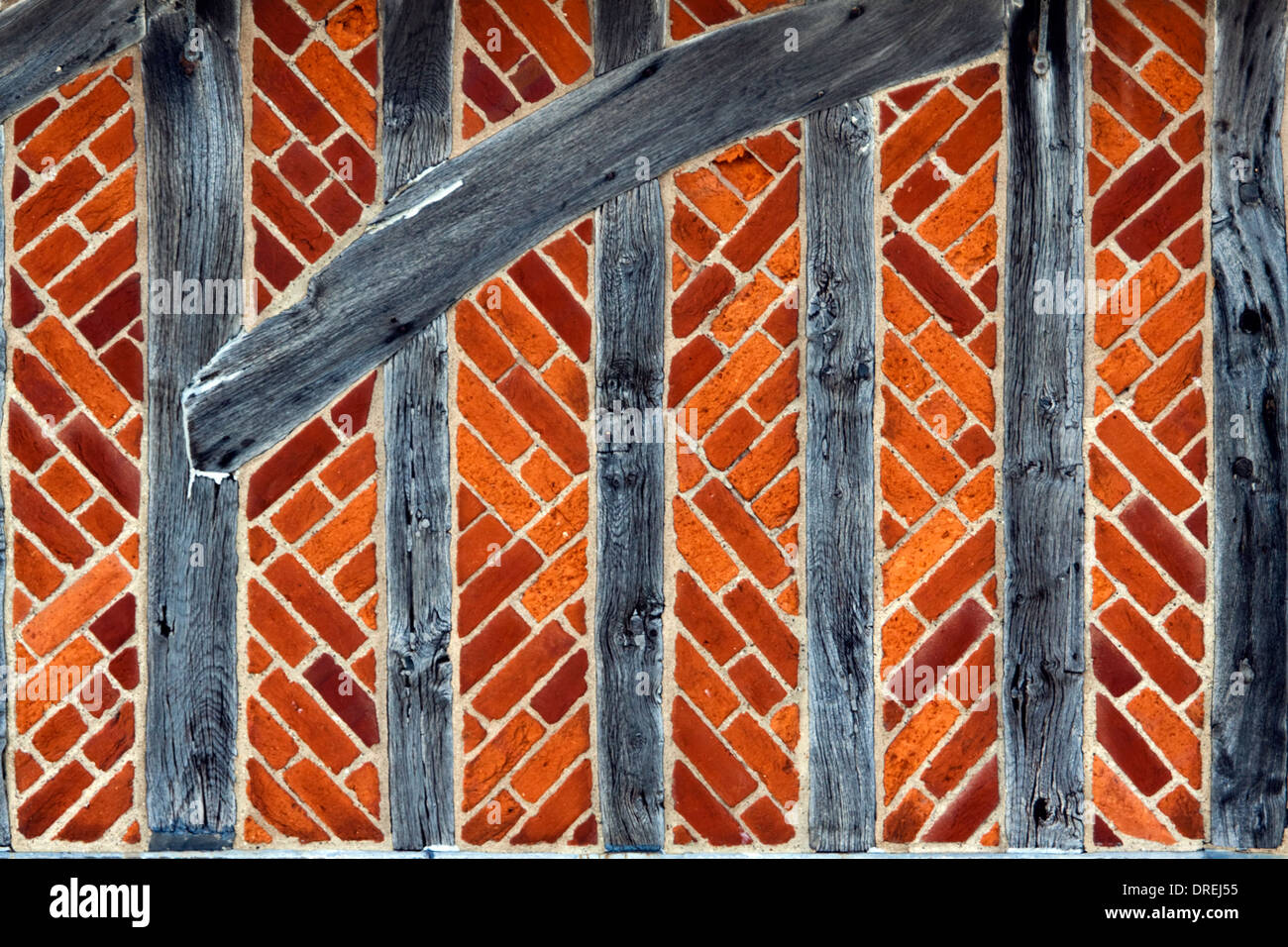 Brick weave and timber frame pattern in the Moot Hall, Aldeburgh Stock ...