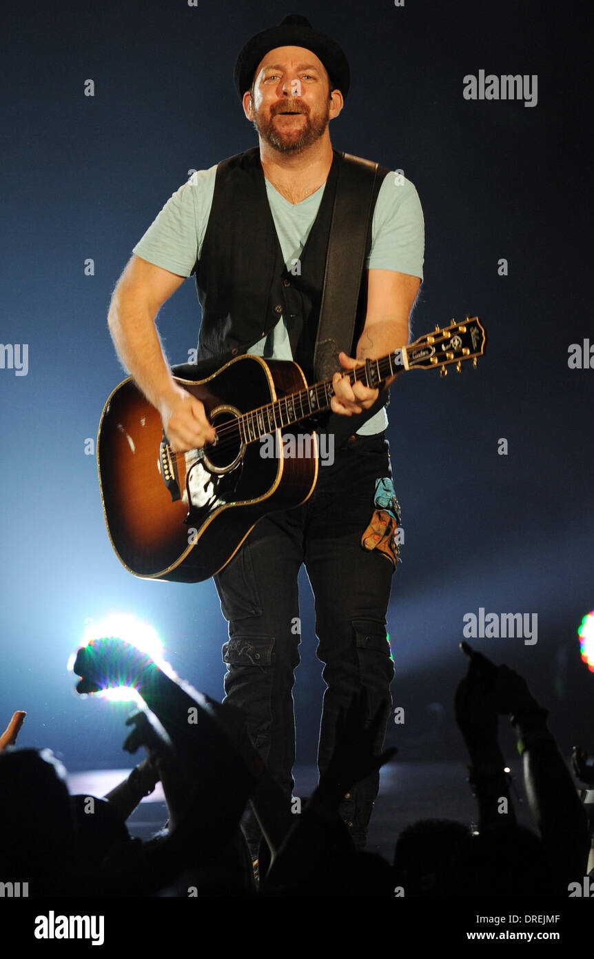 Kristian Bush of Sugarland performing during the 'In Your Hands' Tour ...