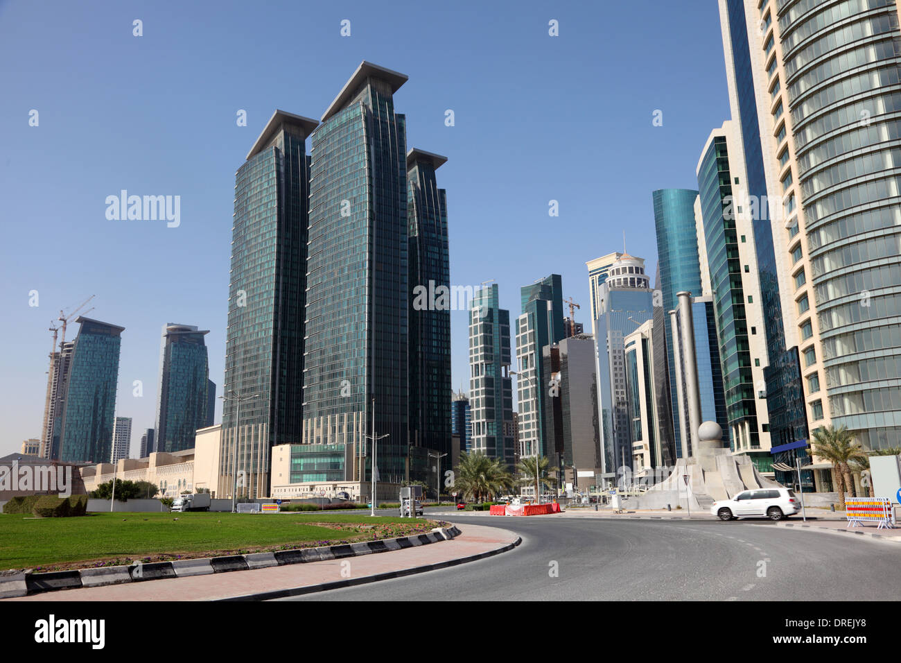 Street downtown in Doha, Qatar, Middle East Stock Photo - Alamy