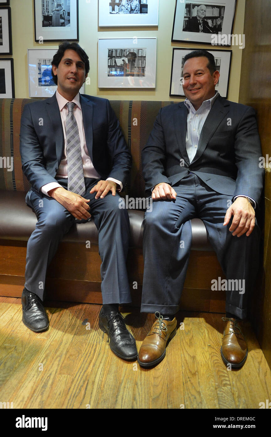 Criminal defense attorney Jose Baez (R) and Juan Gonzalez greets fans ...