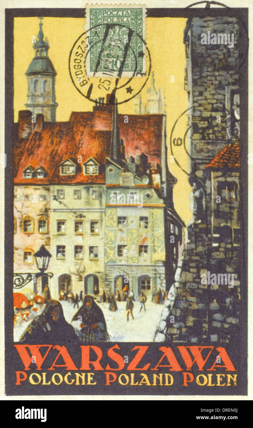 Warsaw postcard hi-res stock photography and images - Alamy