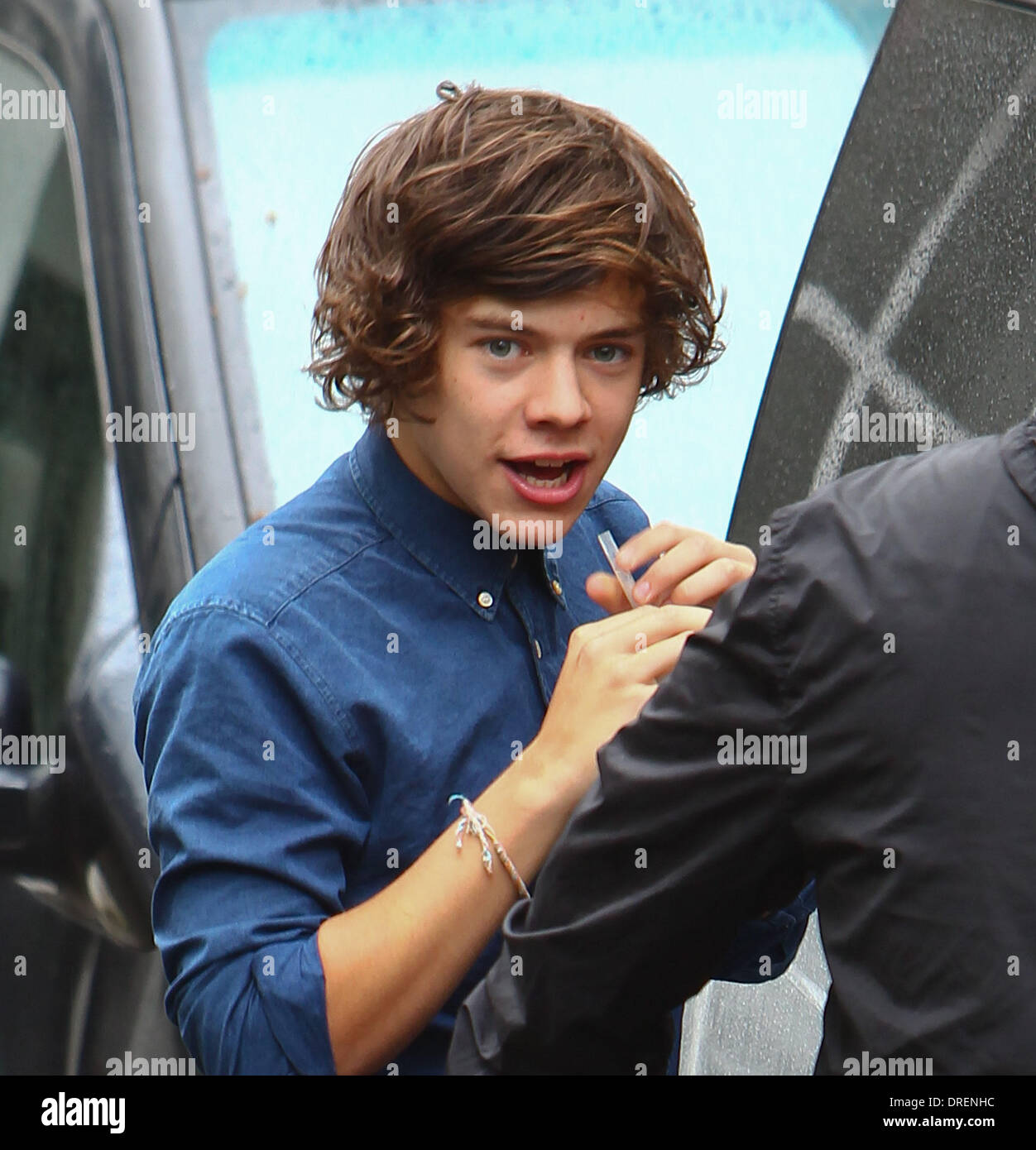 Harry Styles 'One Direction' arriving at a recording studio in west ...