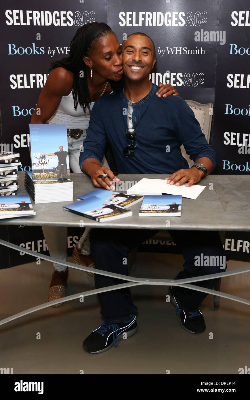 Colin Jackson and Jennifer Stoute Colin Jackson signs copies of his ...