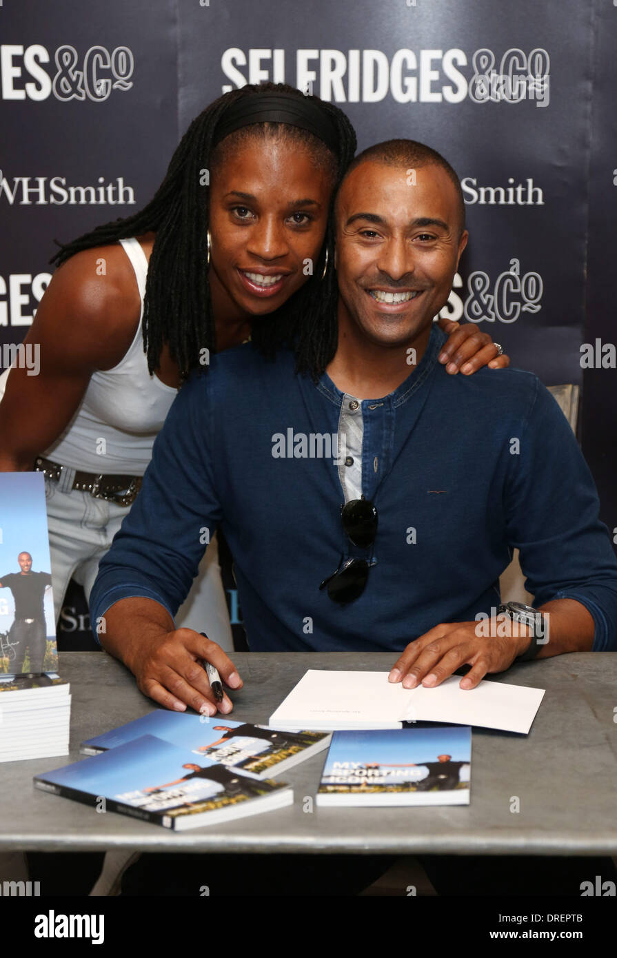 Colin Jackson and Jennifer Stoute Colin Jackson signs copies of his ...