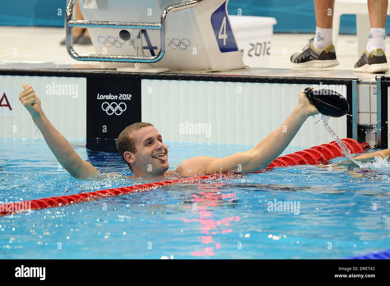 Tyler Clary competes in the men's 200m backstroke semi-finals swimming ...