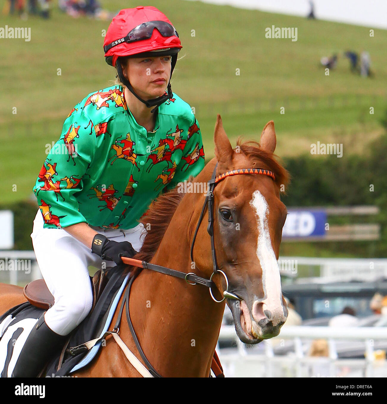 Sara Cox competes in the Magnolia Cup at Glorious Goodwood held at ...