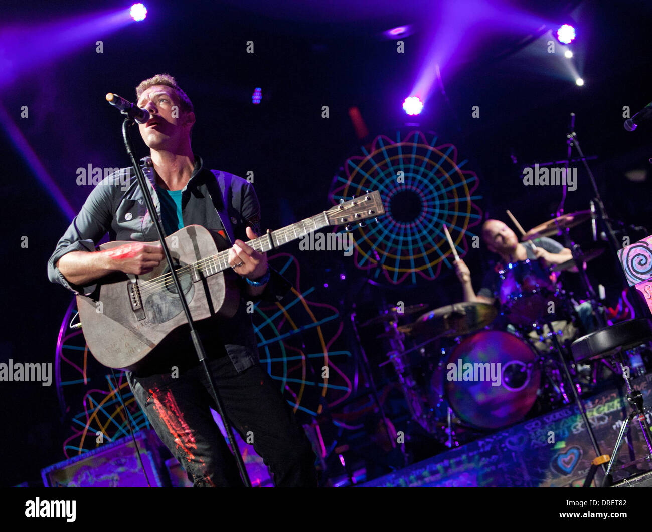 Chris Martin of Coldplay performs live in concert at The Palace of ...