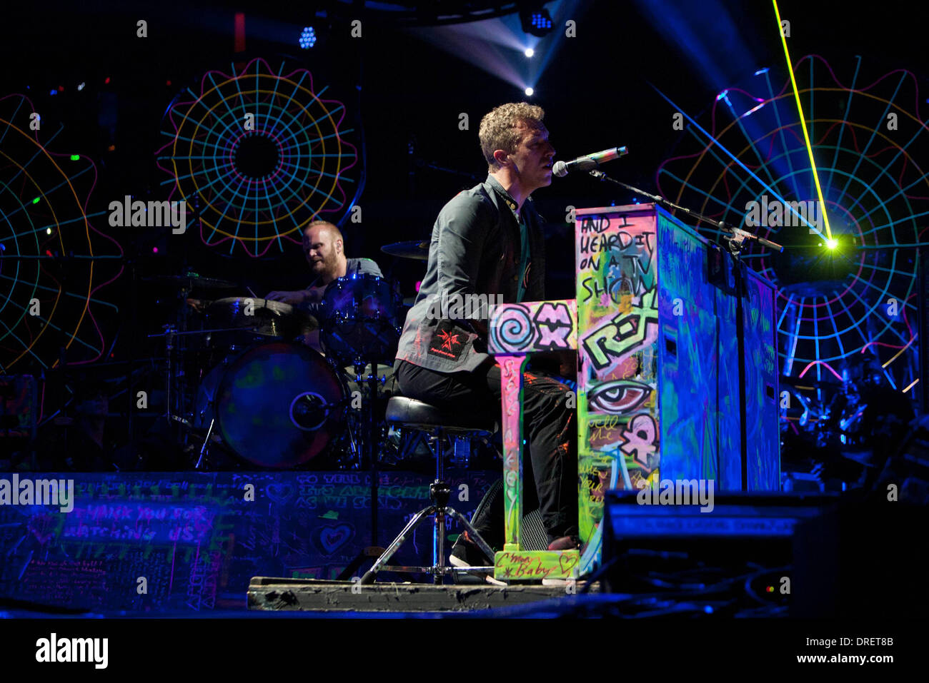 Chris Martin of Coldplay performs live in concert at The Palace of ...