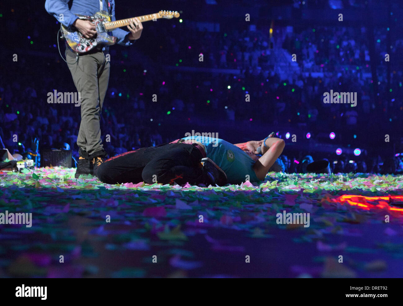 Chris Martin of Coldplay performs live in concert at The Palace of ...