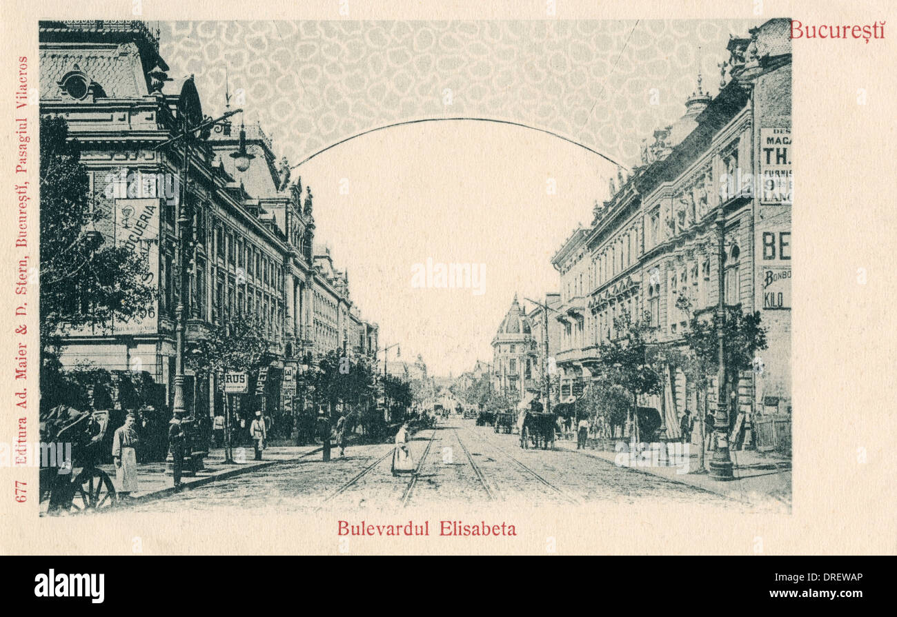Romania - Bucharest - Boulevard Elisabeth Stock Photo - Alamy