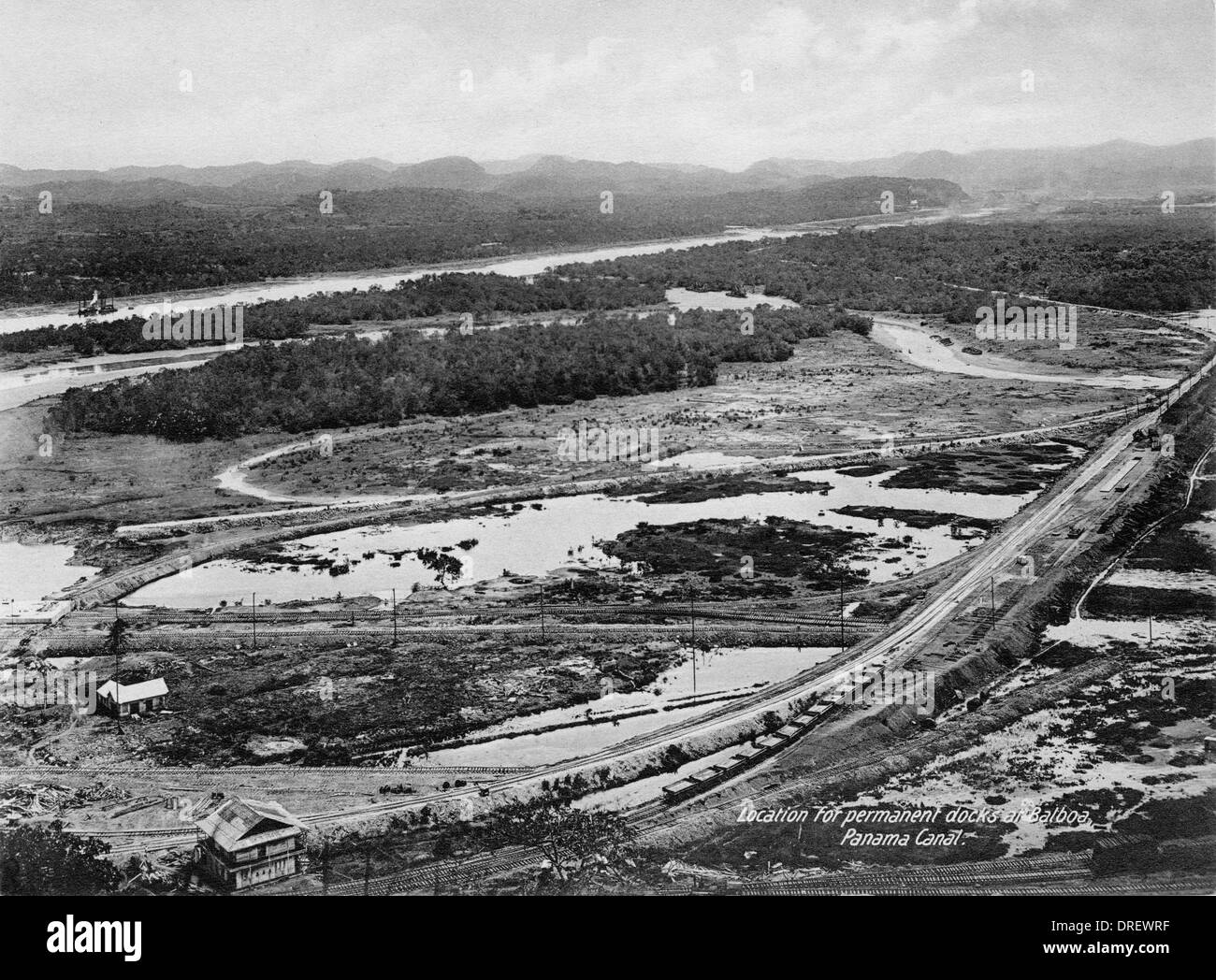 Panama canal construction Black and White Stock Photos & Images - Alamy