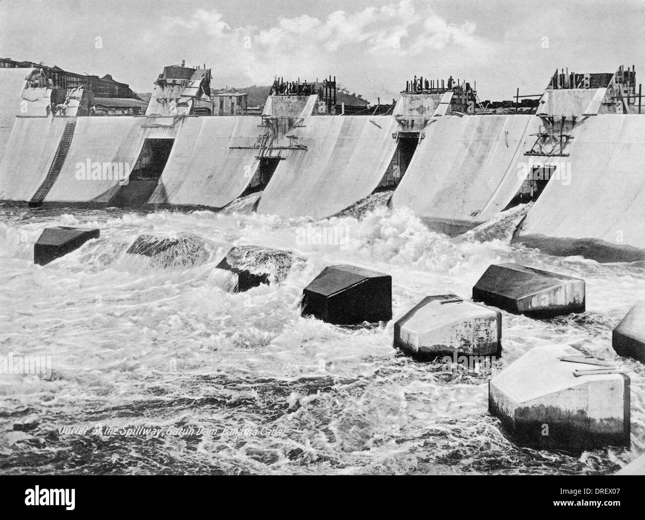 Outlet of the Spillway, Gatun Dam, Panama Canal Stock Photo - Alamy