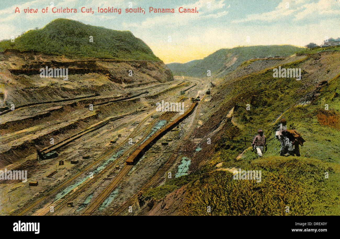 A view of Culebra Cut, Looking South, Panama Canal Stock Photo - Alamy