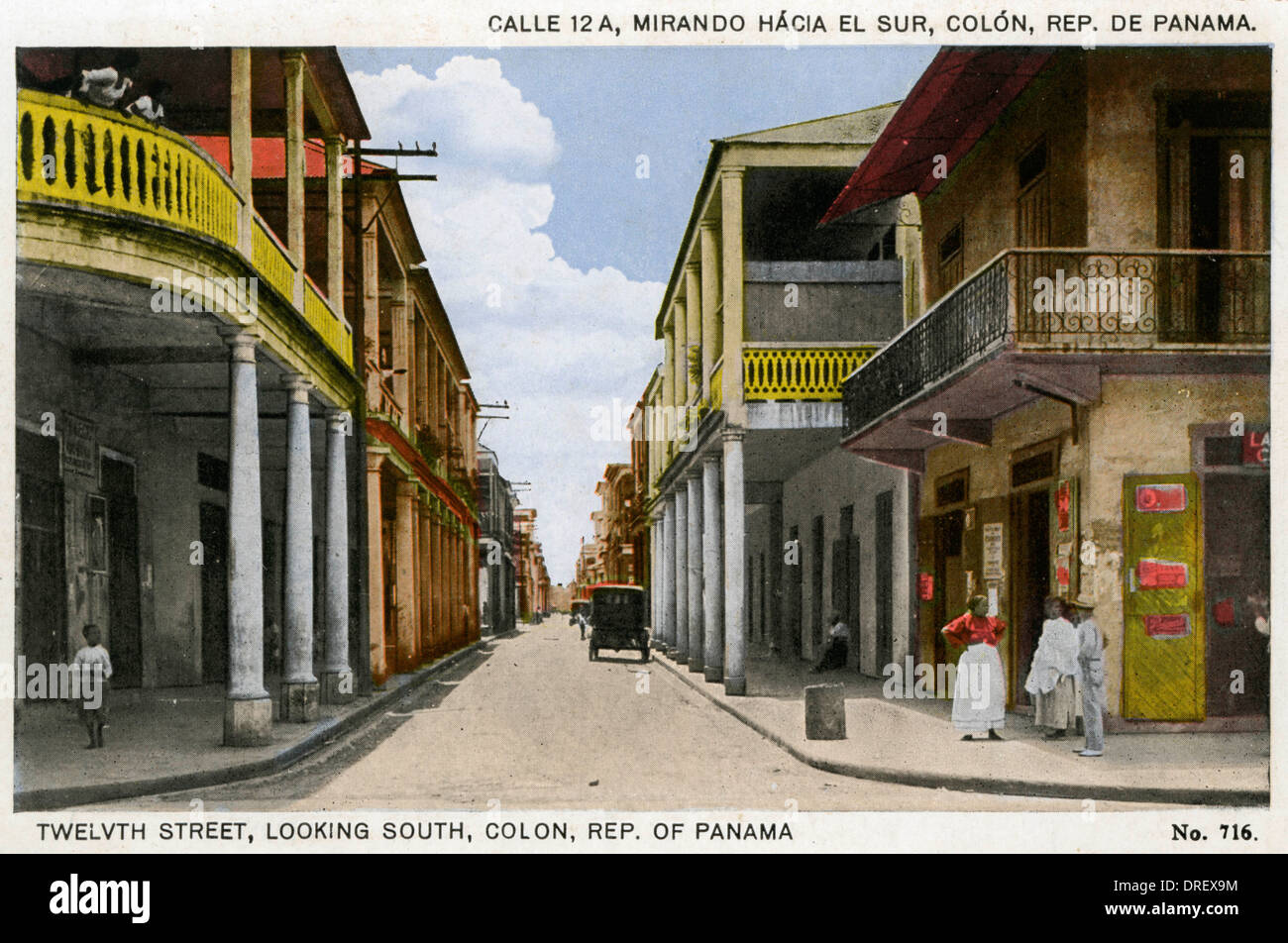 Twelvth Street, looking South, Colon, Republic of Panama Stock Photo ...