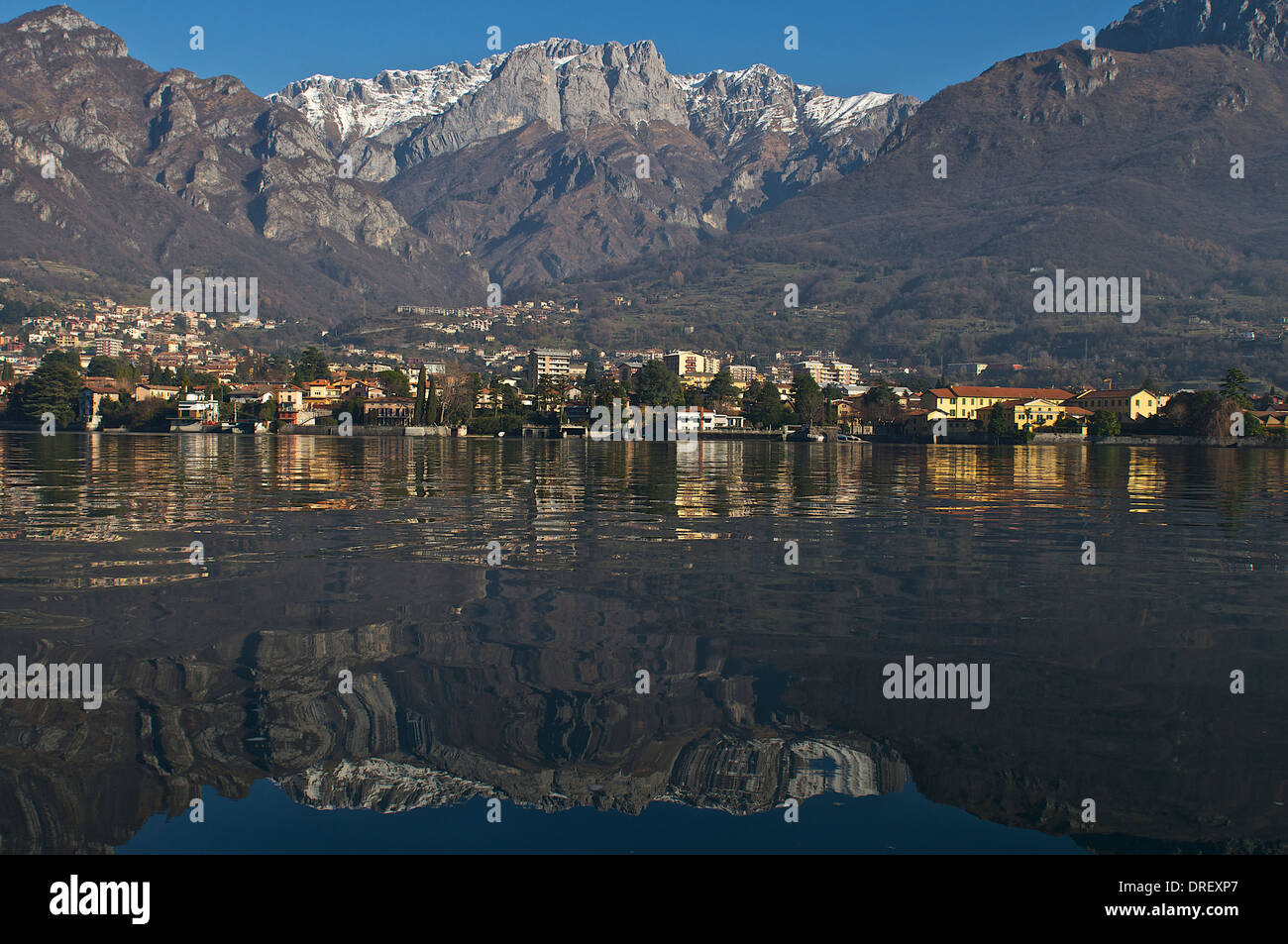 lake como,mountains,mandello lario view,reflex Stock Photo - Alamy