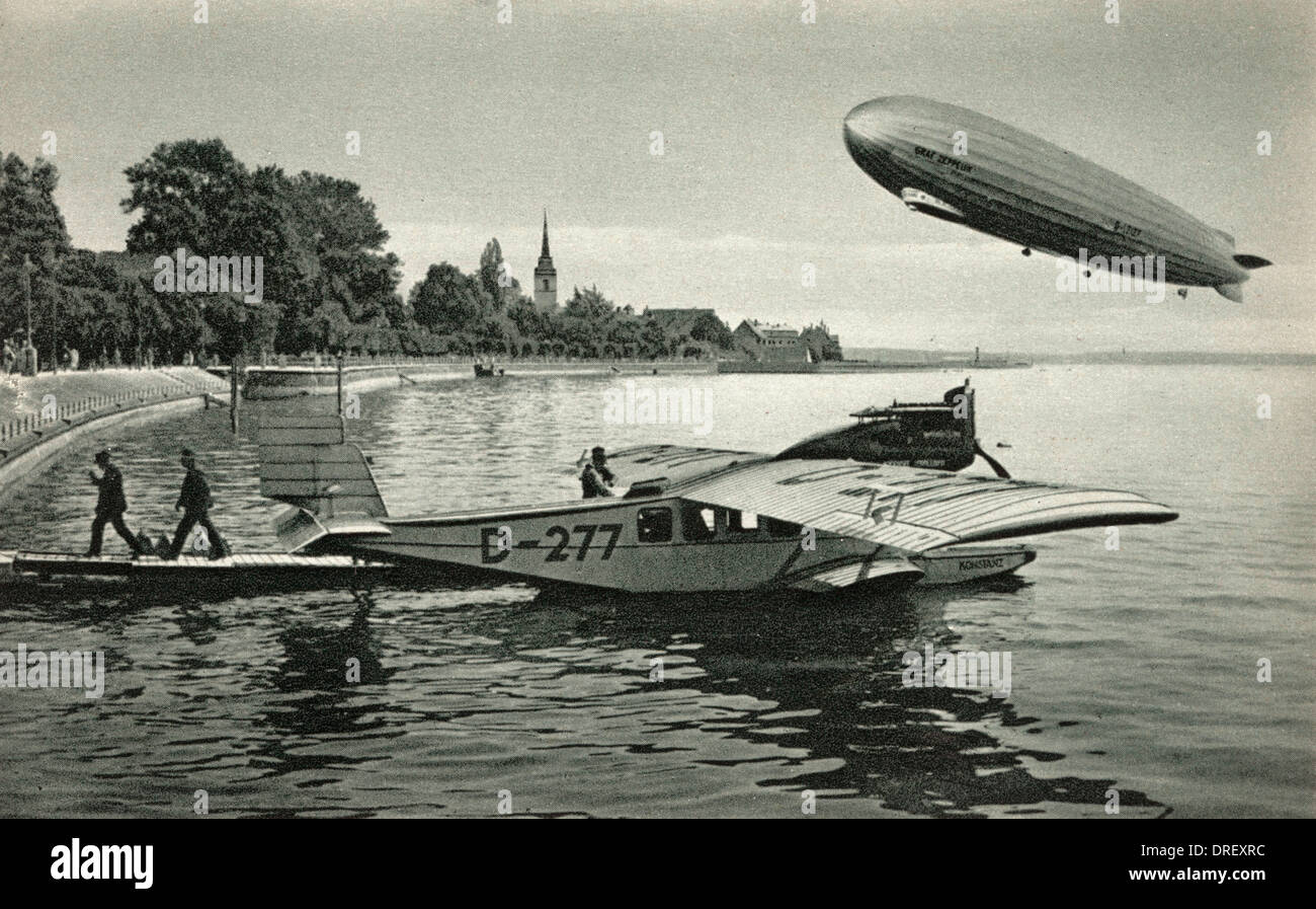 A Graf Zeppelin and a flying boat, Konstanz, D- 277 Stock Photo - Alamy
