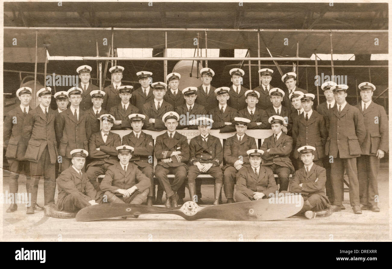Group picture of Pilots and their aeroplane Stock Photo - Alamy