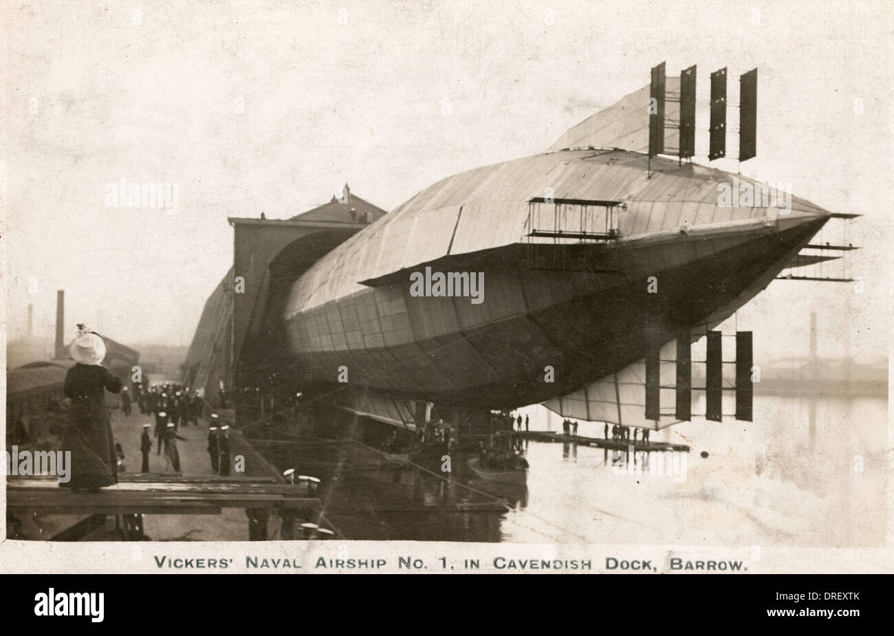 Vickers Naval Airship, No. 1 in Cavendish dock Barrow Stock Photo - Alamy