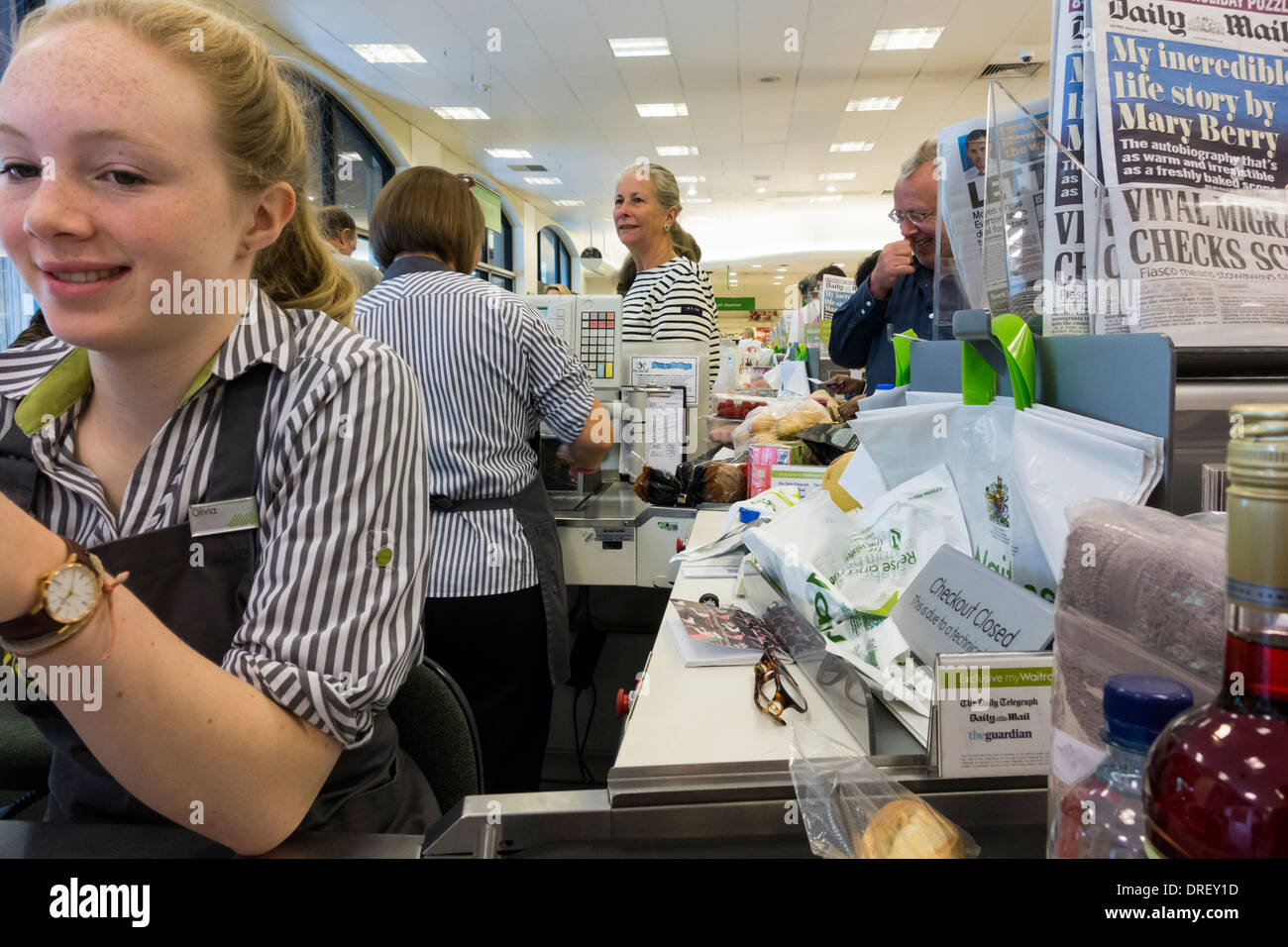 Checkout at Waitrose Supermarket, Stroud, Gloucestershire, UK Stock ...