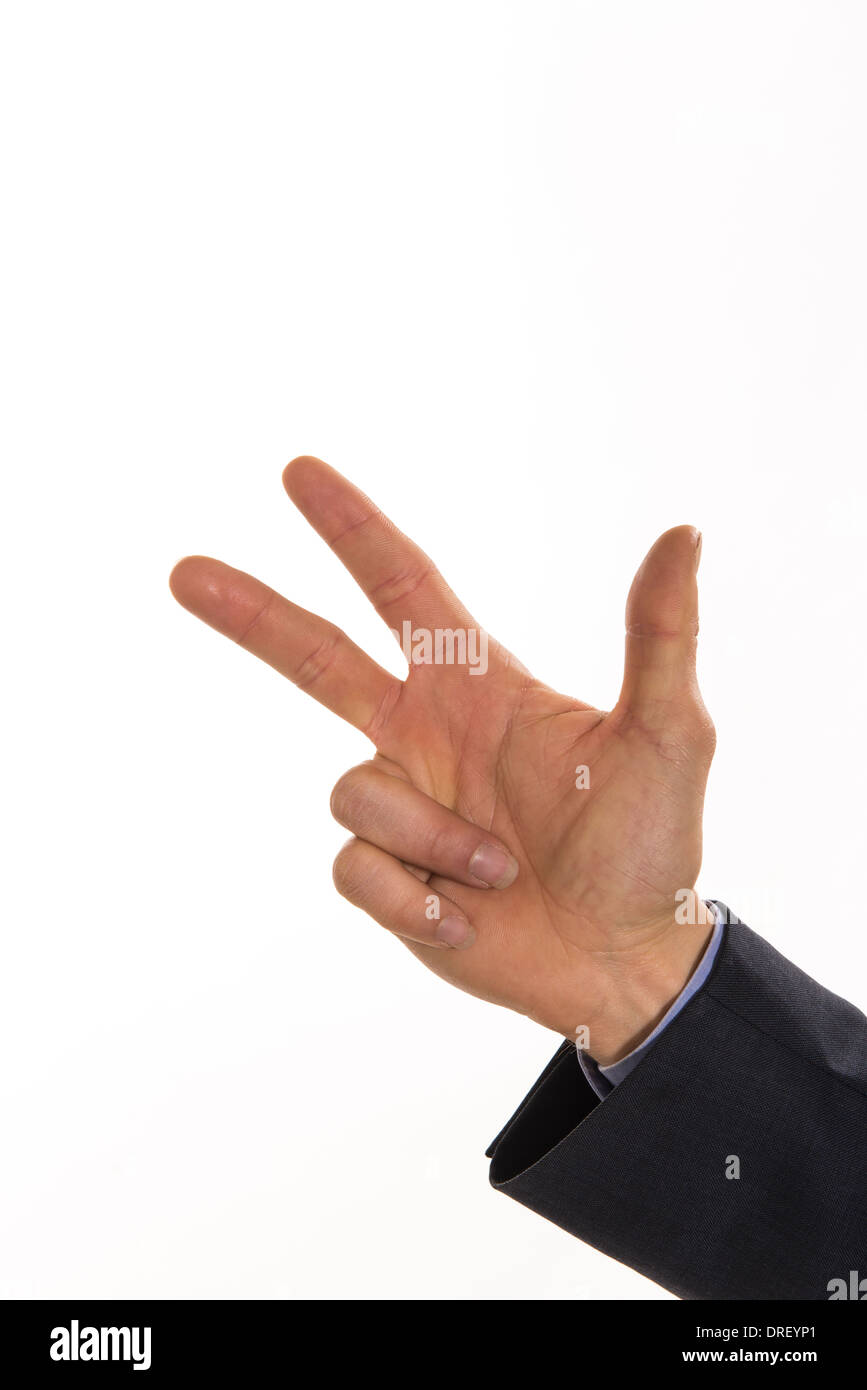 Hand three fingers white hi-res stock photography and images - Alamy