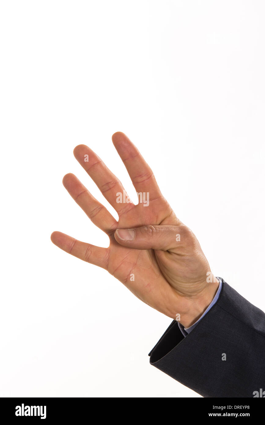 Hand for four Stock Photo - Alamy