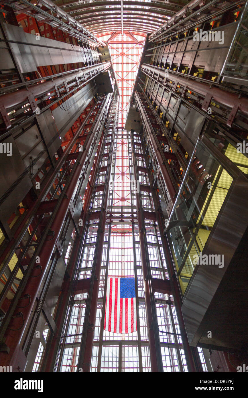 Abstract interior of James R. Thompson Center in Chicago USA Stock ...