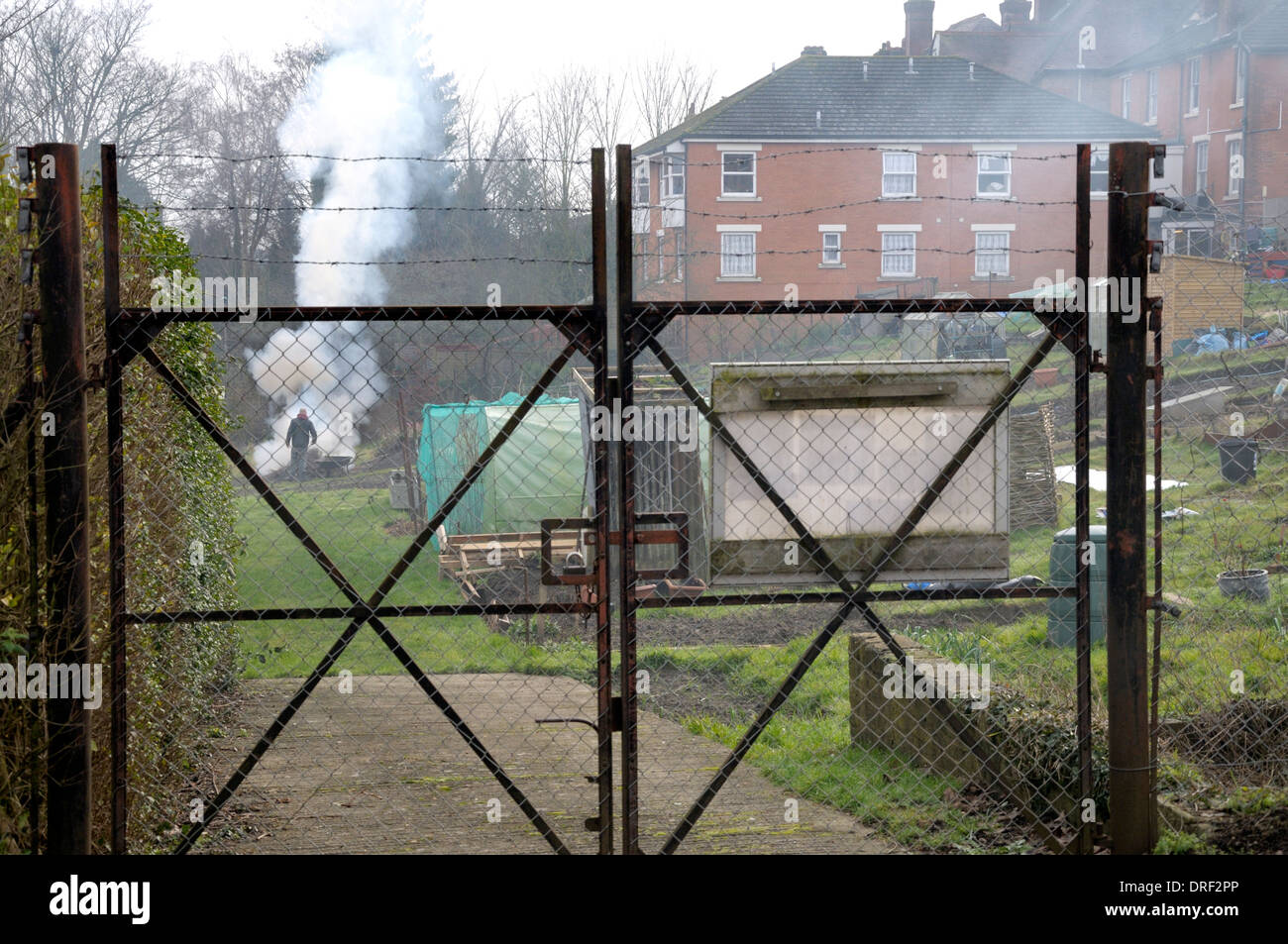 Maidstone, Kent, England, UK. Burning waste on an allotment Stock Photo ...