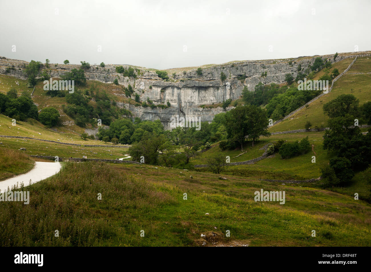 Malham Cove entrance path Yorkshire UK Stock Photo - Alamy