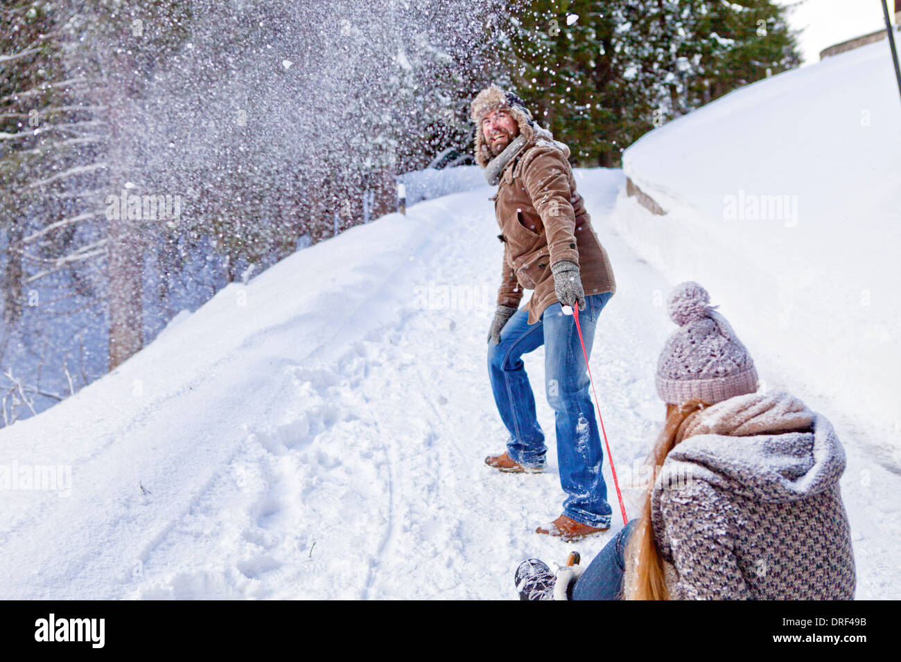Man pulling sled hi-res stock photography and images - Alamy