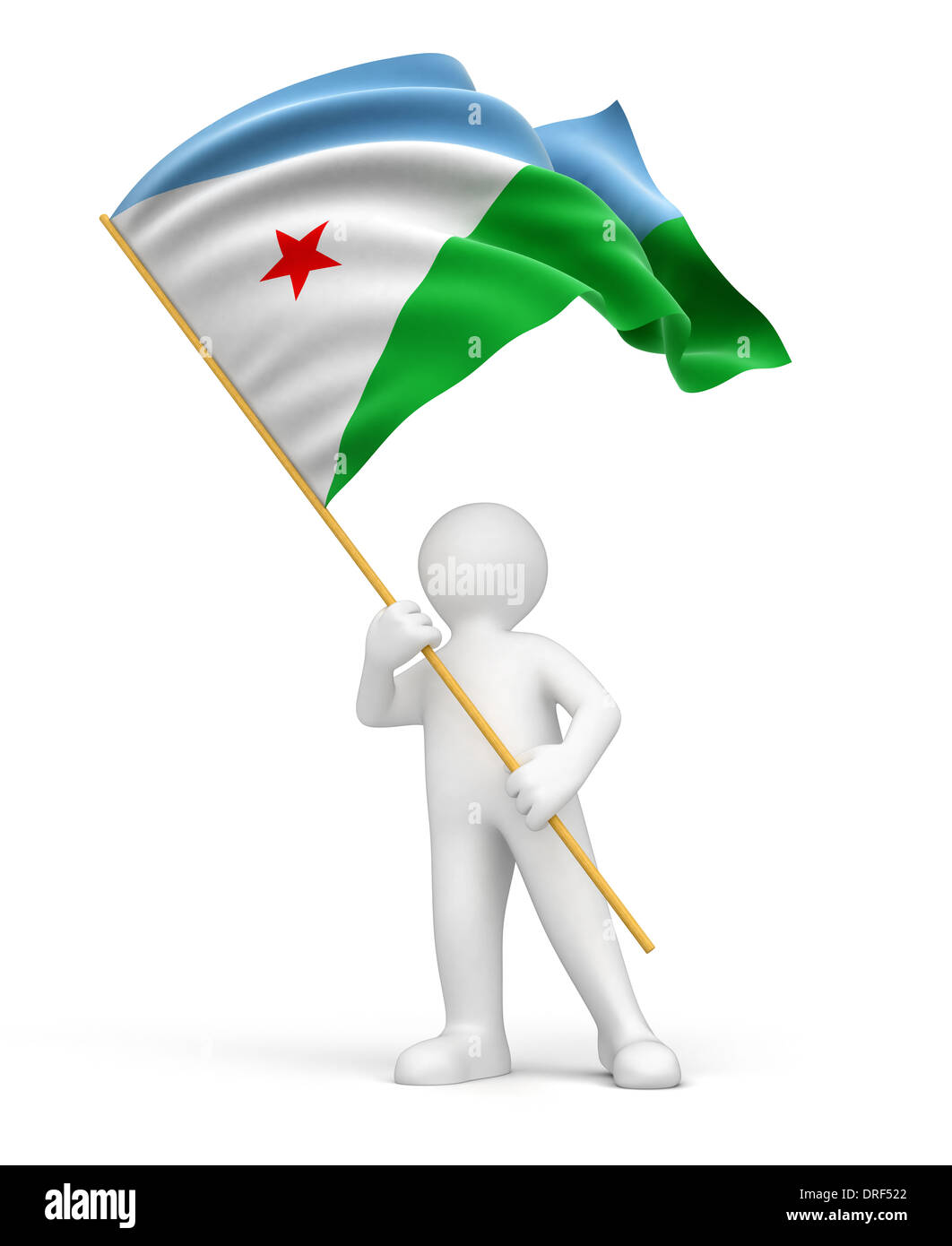 Man and Djibouti flag (clipping path included Stock Photo - Alamy