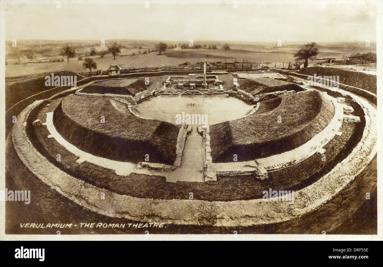 St Albans - Verulamium - The Roman Theatre Stock Photo - Alamy