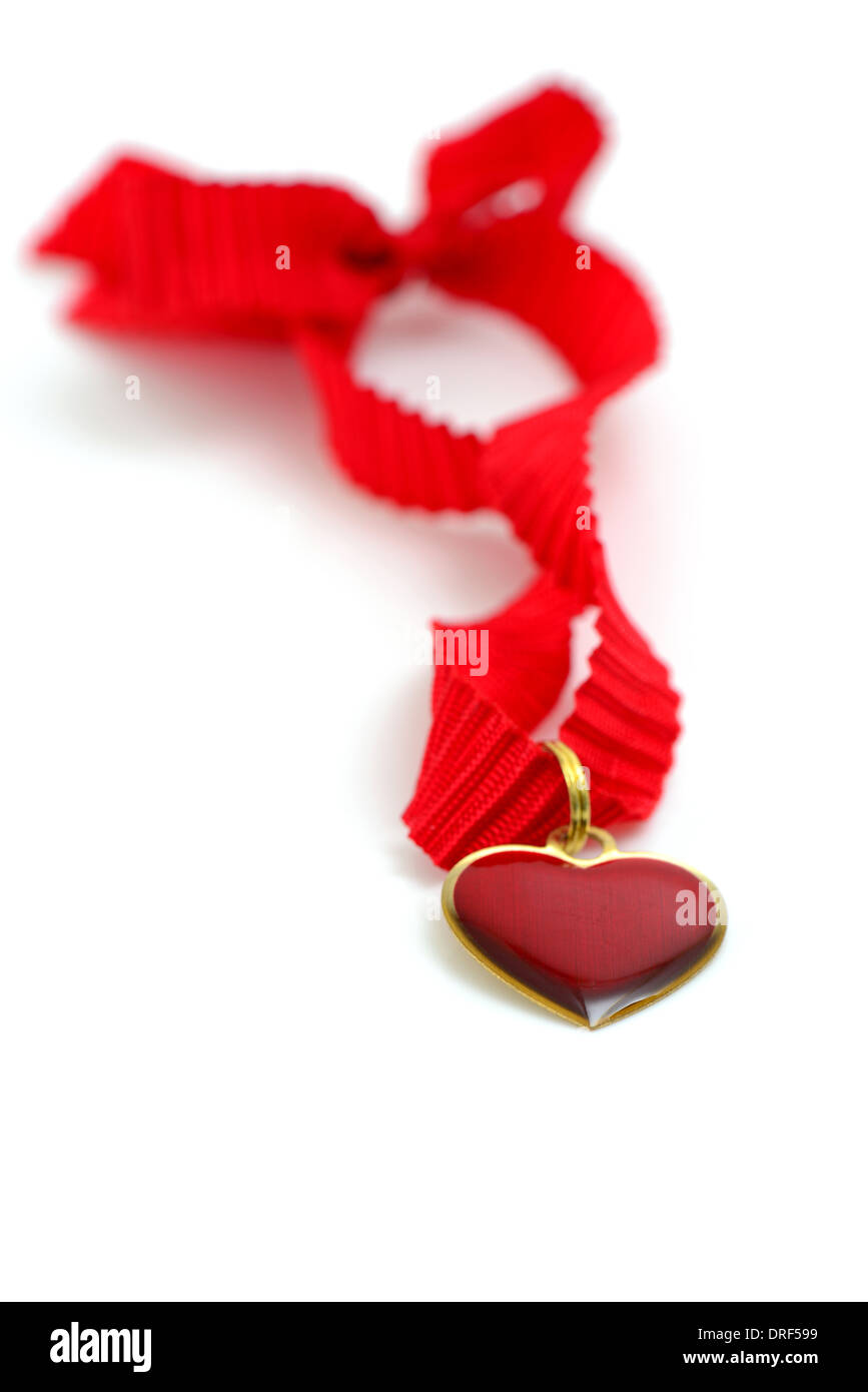 Red heart and ribbon Stock Photo - Alamy