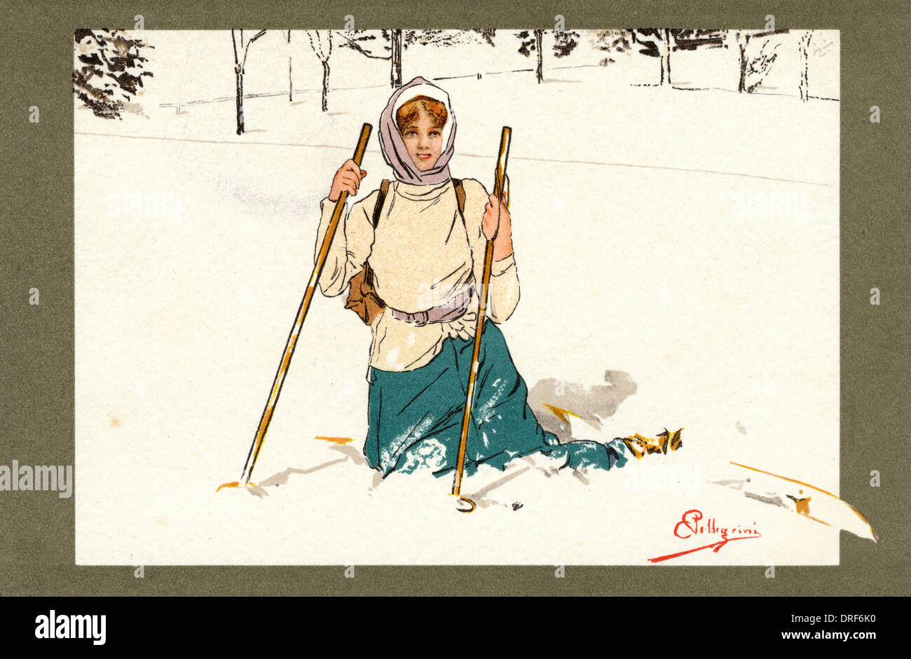 Lady Swiss Skier Stock Photo - Alamy