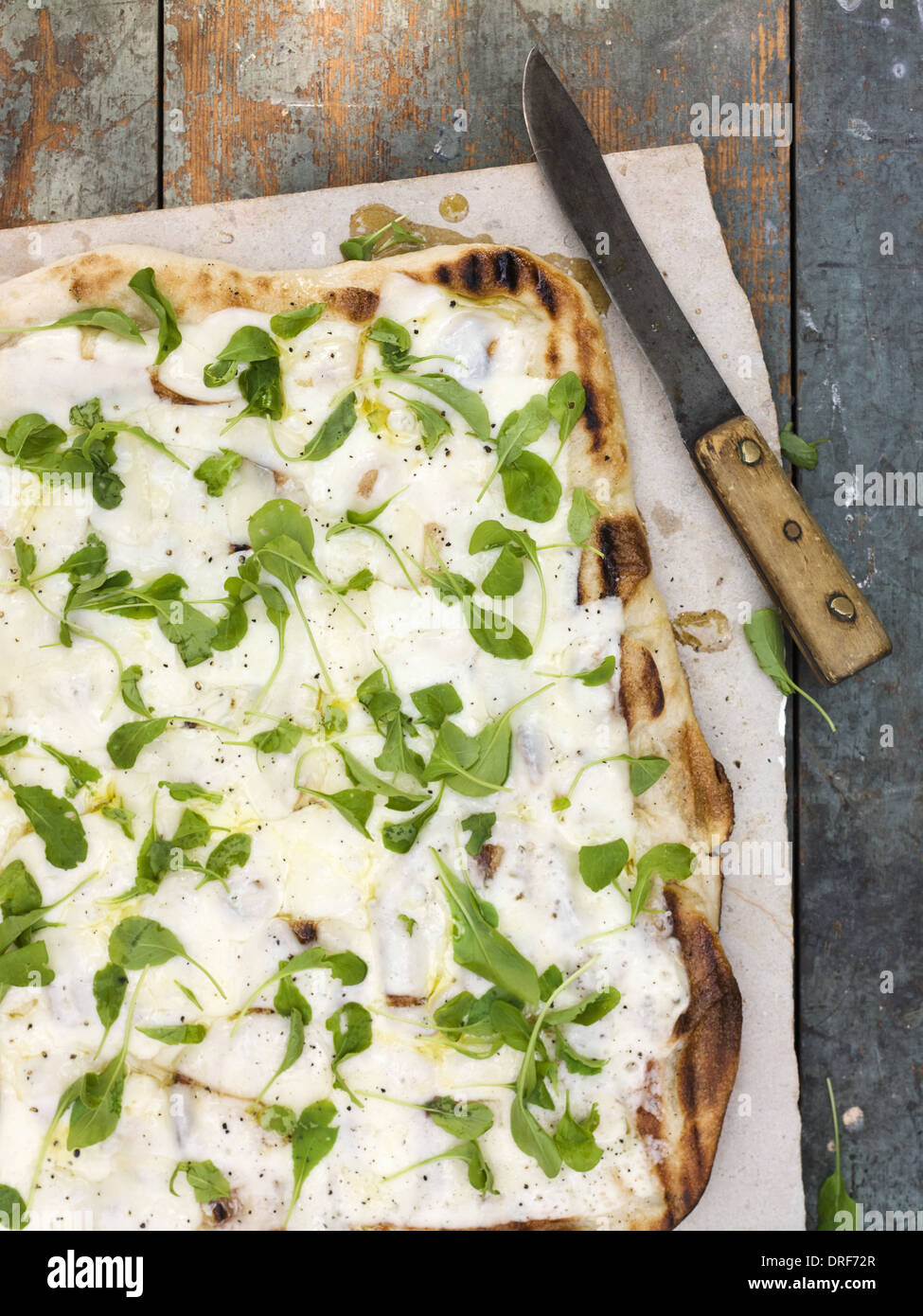 Maryland USA cooked vegetable flan tart crust green rock leaves Stock ...