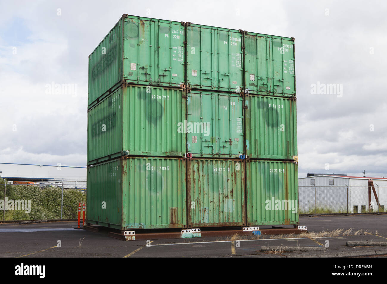 Washington state USA Stacked cargo containers Stock Photo - Alamy