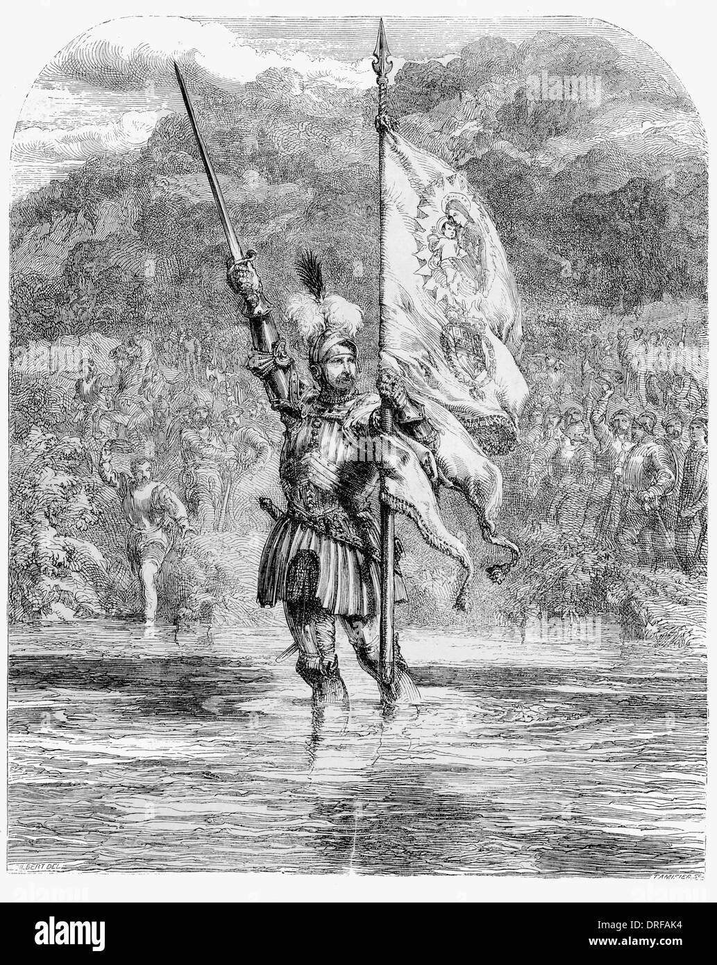 Vasco Nunez de Balboa taking possession of the “seas, lands, coasts ...