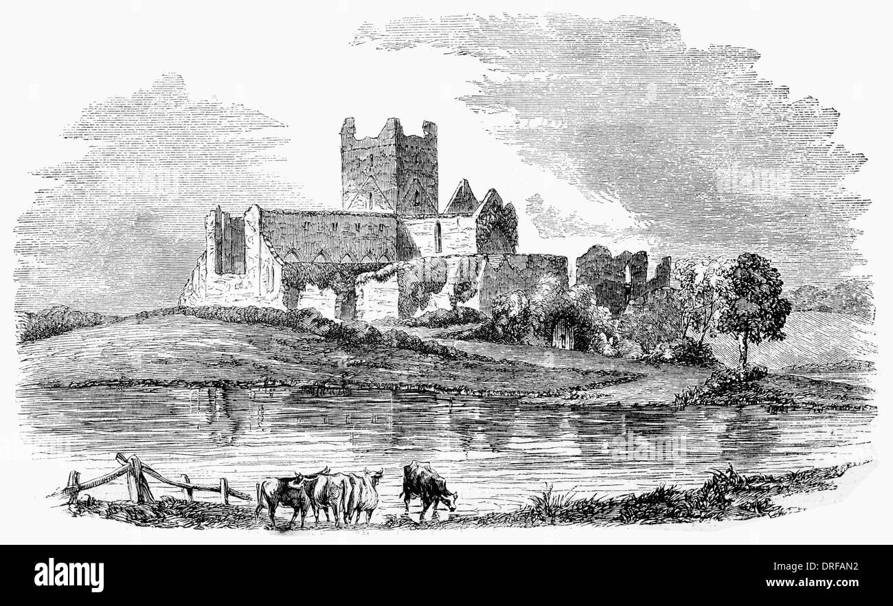 Jerpoint Abbey Thomastown county waterford Kilkenny circa 1854 Stock ...
