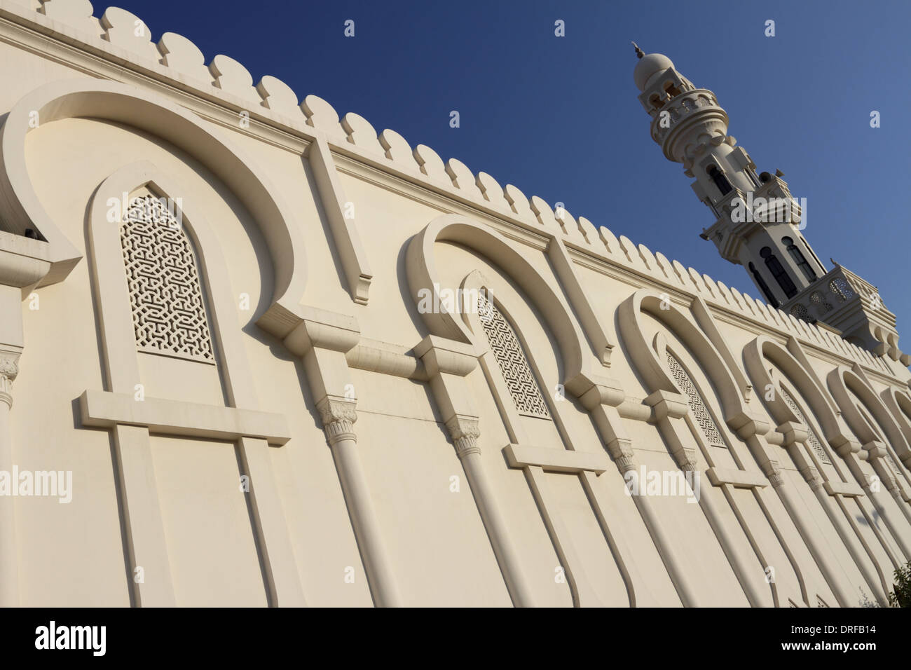 Sheikh Isa bin Ali Mosque, facade and minaret, Muharraq, Kingdom of ...